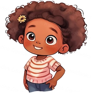 Collection of Cute Cartoon Kids Clipart PNG Set of Little Girl Faces ...