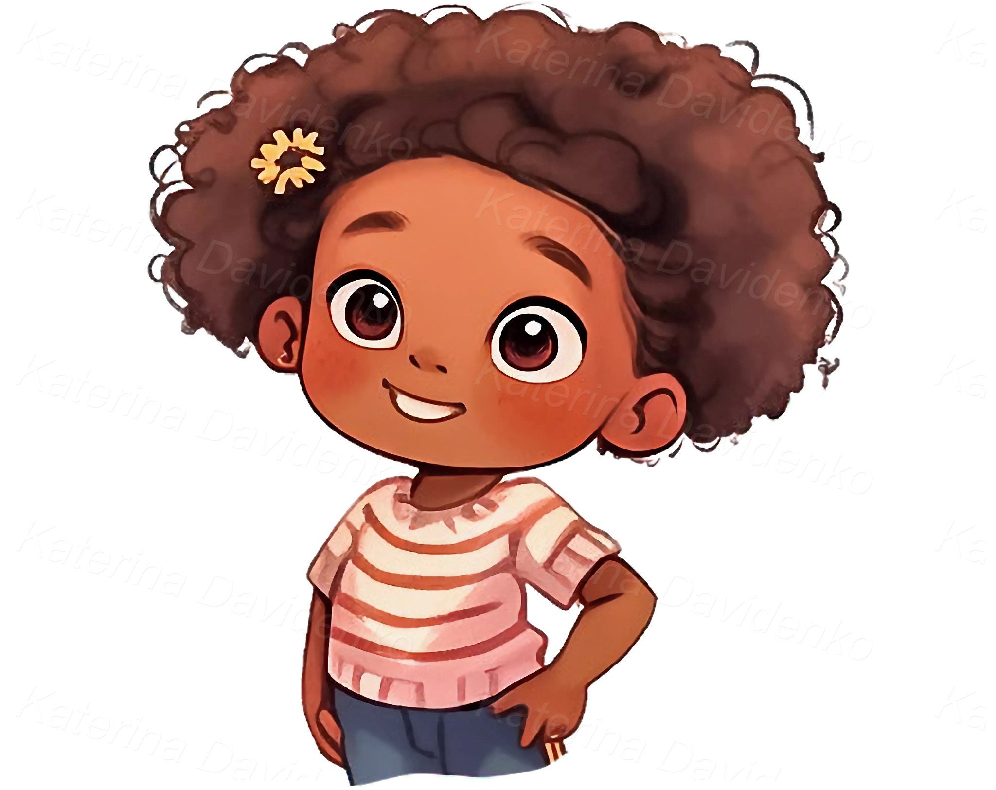 Collection of Cute Cartoon Kids Clipart PNG Set of Little Girl Faces ...