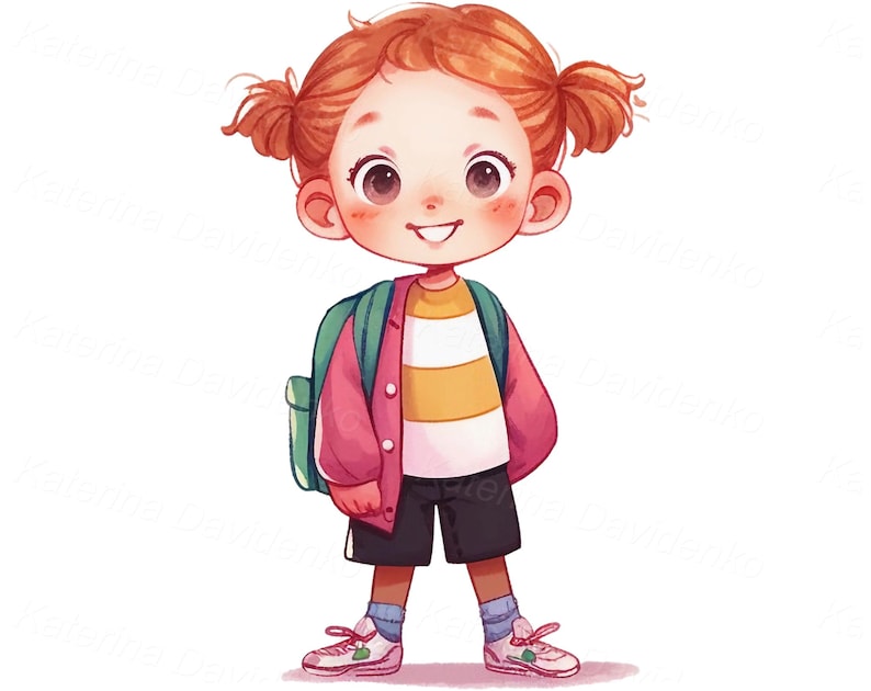 Multiethnic Little Kids PNG Clipart. School Children With Backpacks ...
