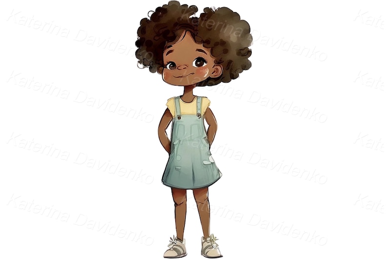 Funny Cartoon Little Multinational Kids in Different Casual Summer ...