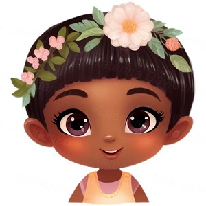 Cartoon Girl Faces Clipart, Happy Little Kids Avatars, Funny Children ...