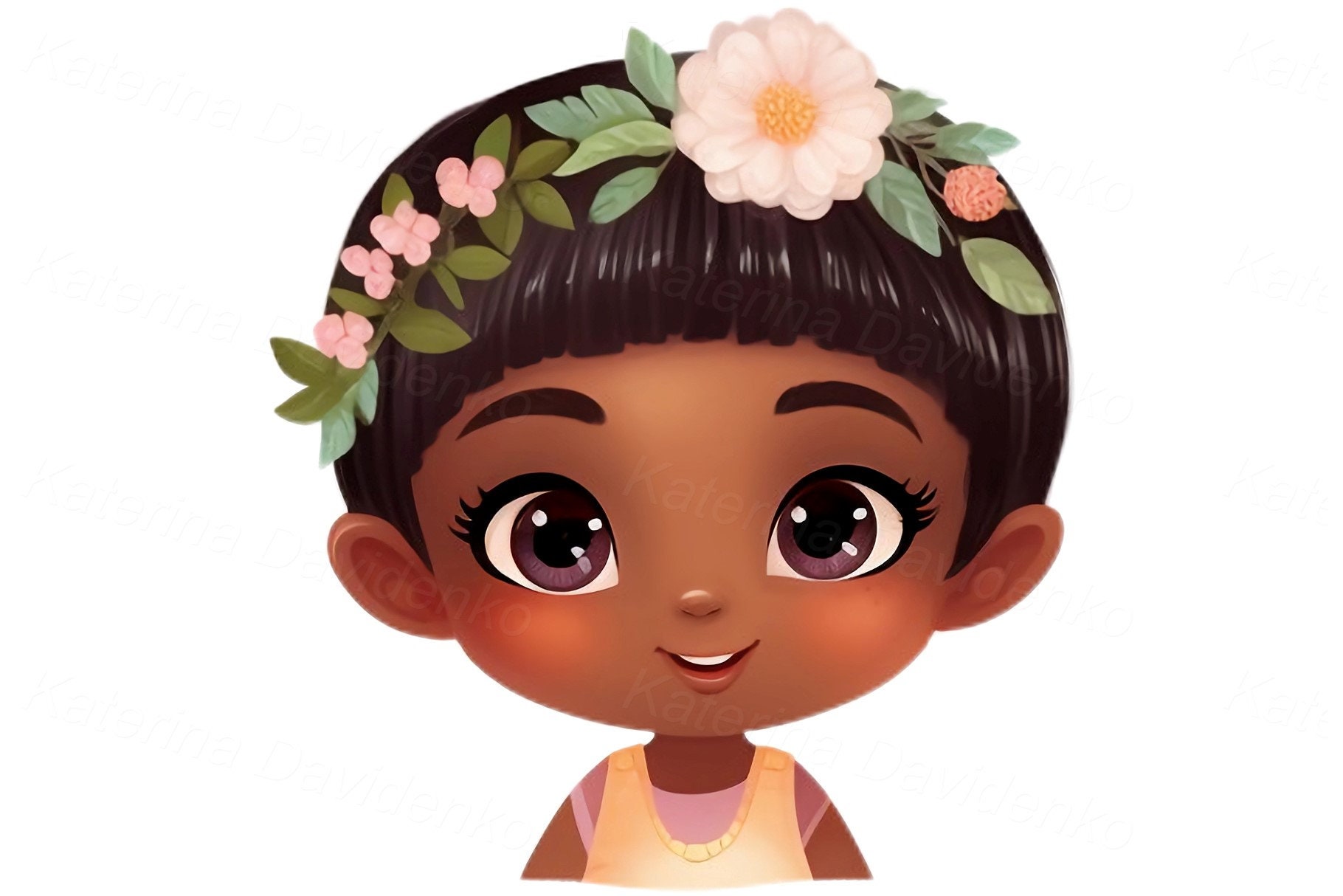 Cartoon Girl Faces Clipart, Happy Little Kids Avatars, Funny Children ...