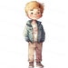 Cute Cartoon Kids With Different Hairstyles and Clothes Standing in a ...