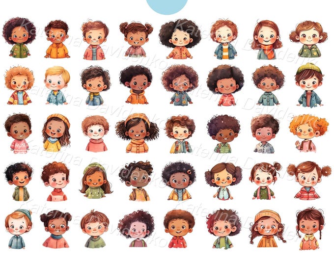 Cute Little Boy With Different Emotions, Watercolor PNG Clipart Set ...