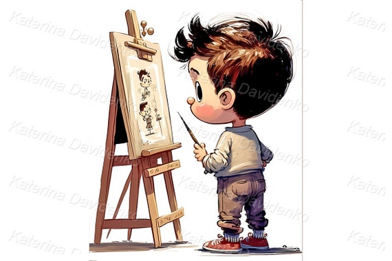 Boy Painting Clipart