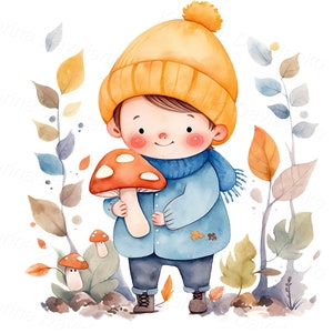 Cartoon Little Kids Outdoor Clipart, Autumn Weather, Children Season ...