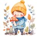 Cartoon Little Kids Outdoor Clipart, Autumn Weather, Children Season ...