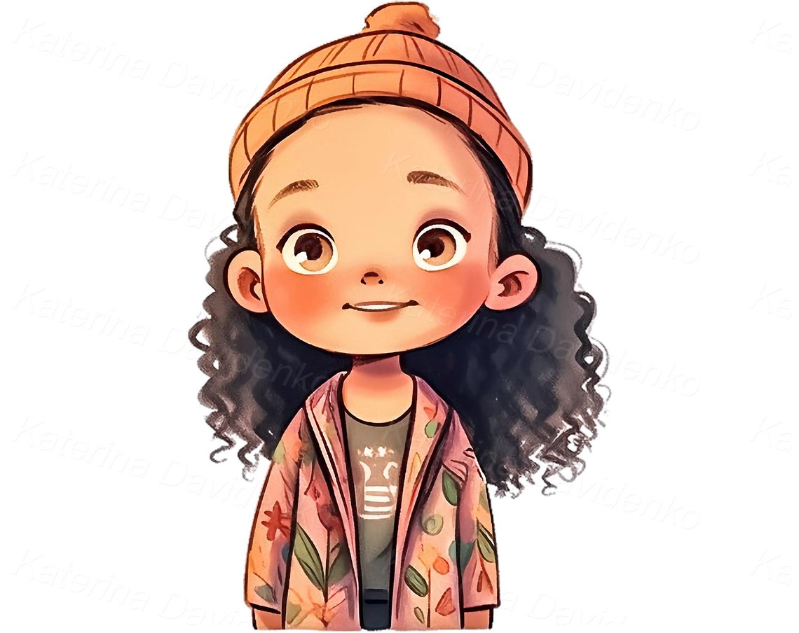 Set of Cartoon Happy Kids Portraits, PNG Clipart of Multiethnic ...