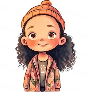 Set of Cartoon Happy Kids Portraits, PNG Clipart of Multiethnic ...