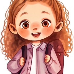 Isolated Cute Cartoon Kids PNG Clipart Set, Children Avatars Web Icons ...