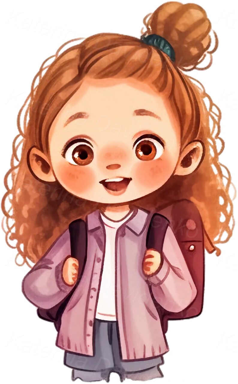 Isolated Cute Cartoon Kids PNG Clipart Set, Children Avatars Web Icons ...