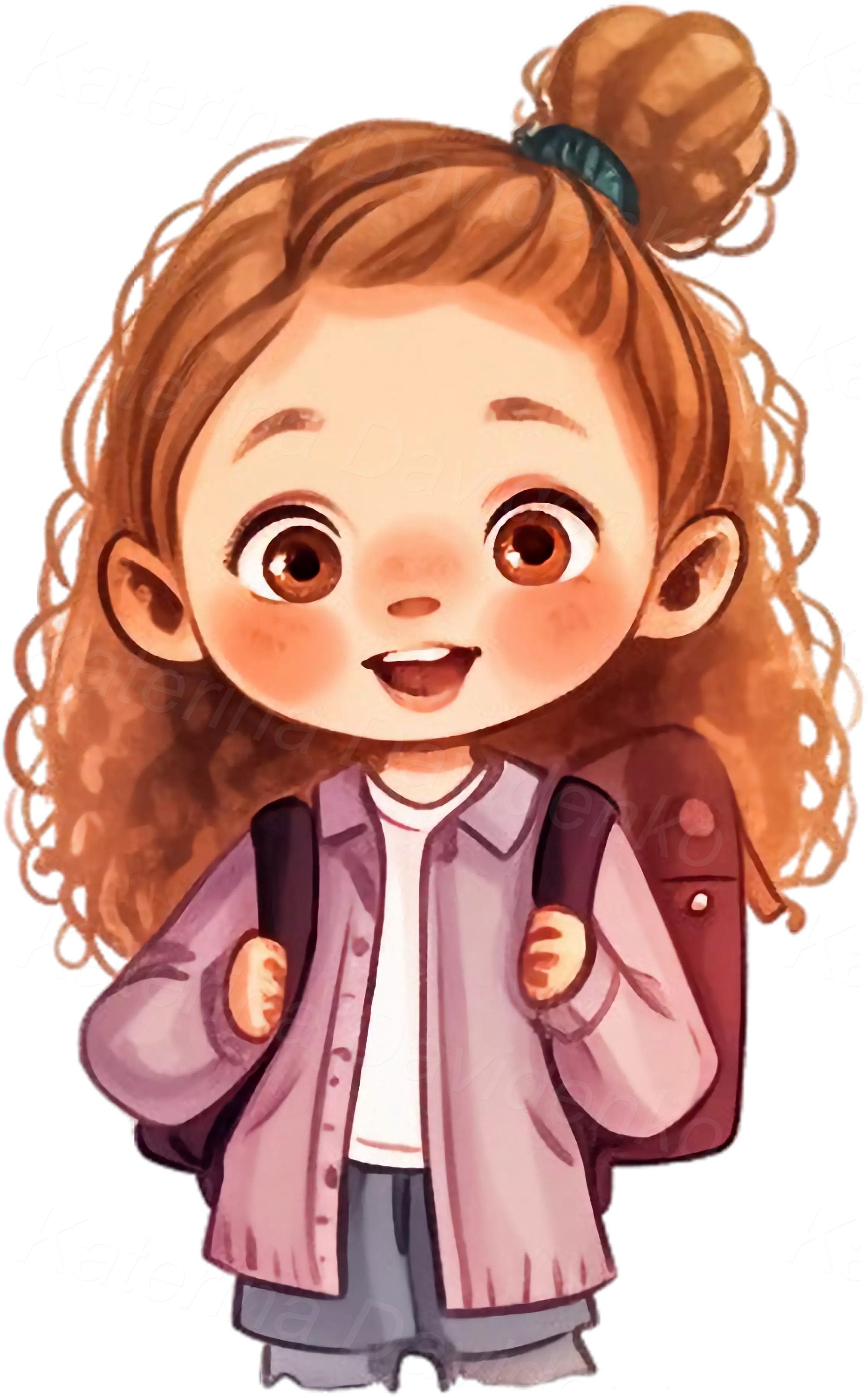 Isolated Cute Cartoon Kids PNG Clipart Set, Children Avatars Web Icons ...