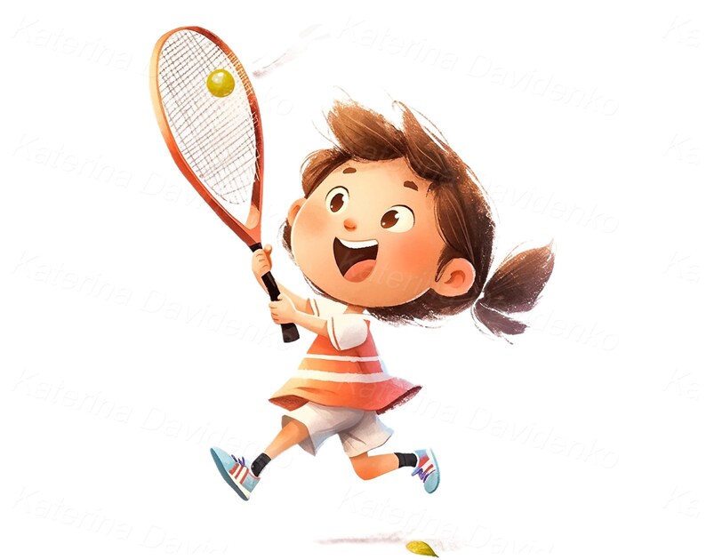 Cartoon Children Doing Different Outdoors Activities, Watercolor ...