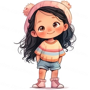 Cute Cartoon Multiethnic School Kids With Backpacks PNG Clipart Set ...
