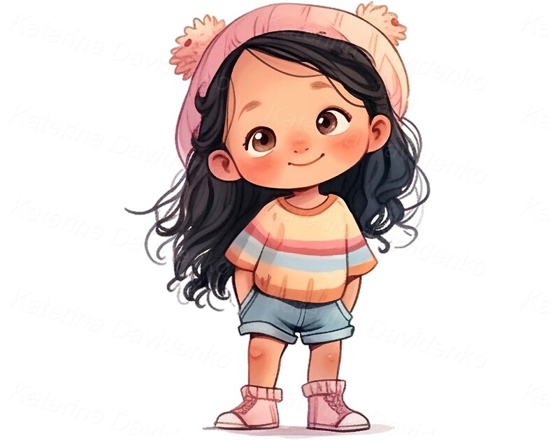 Cute Cartoon Multiethnic School Kids With Backpacks PNG Clipart Set ...