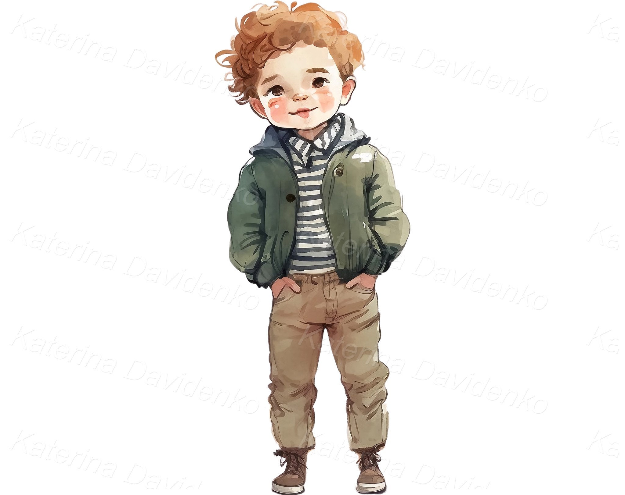 Cute Little Children PNG Clipart Set, Cartoon Boys and Girls in Autumn ...