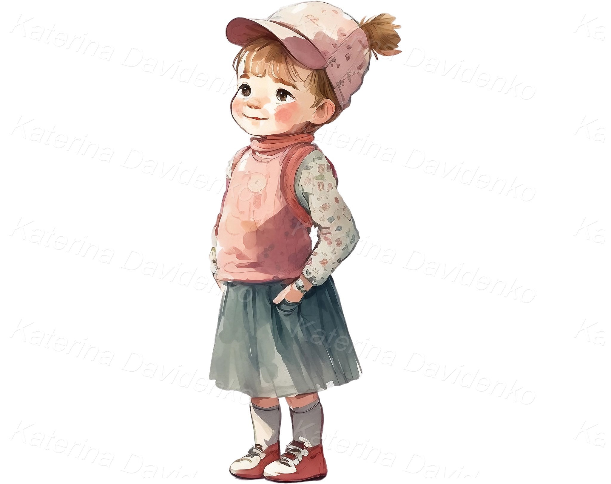 Cute Little Children PNG Clipart Set, Cartoon Boys and Girls in Autumn ...