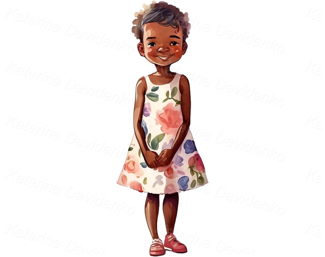 Set of Cartoon Smiling Children Standing in a Row. Transparent PNG ...