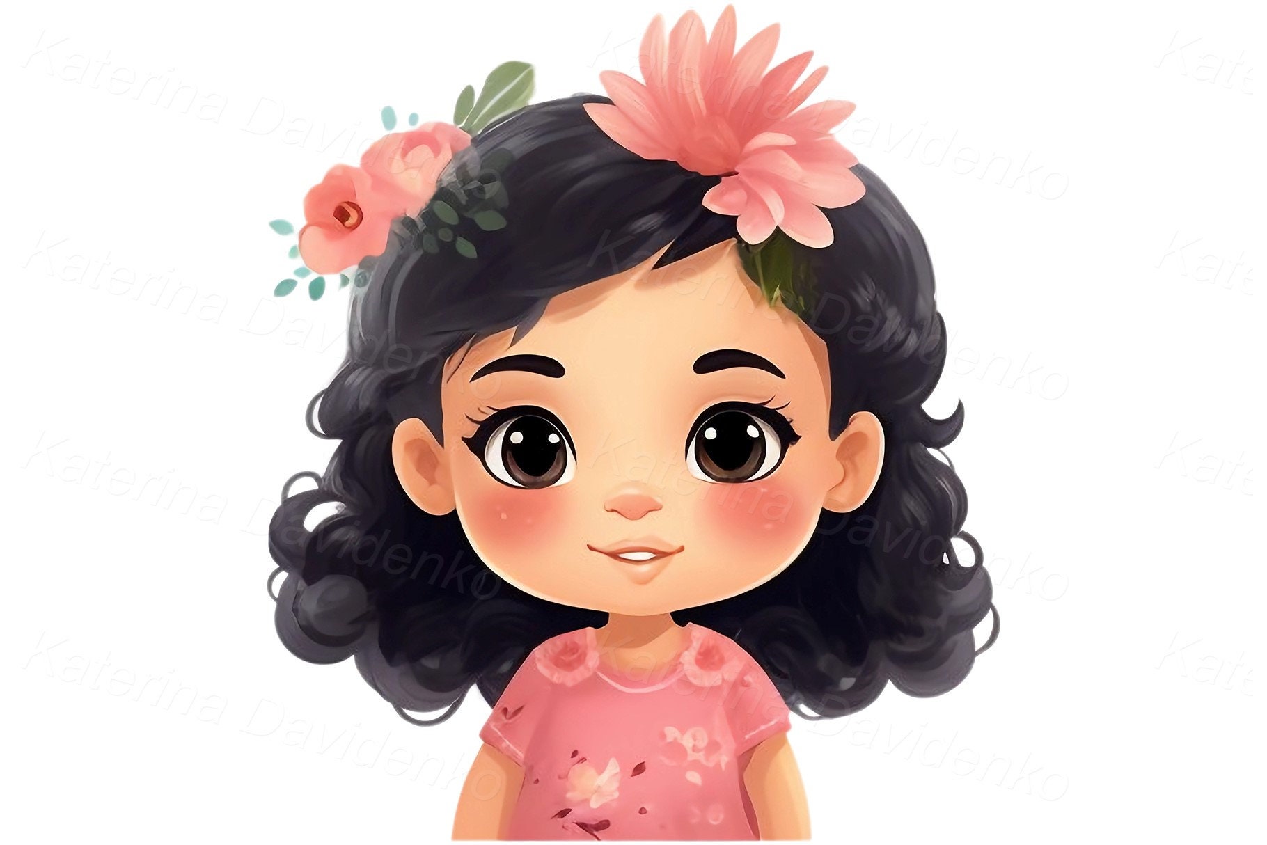 Cartoon Smiling Little Girl Faces Clipart, Collection of Kids PNG ...