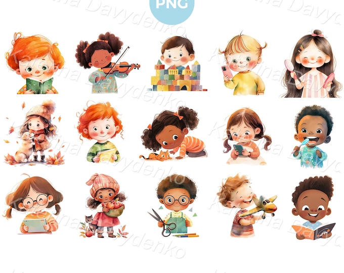 Daily Routine Clipart, 14 PNG Clipart, Daily Routine Activities of Cute ...