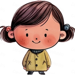 Happy Kids PNG Clipart Set of Cute Kindergarten Cartoon Kids Little ...