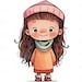 Set of Cartoon Little Children PNG Clipart. Cute Kindergarten Kids ...