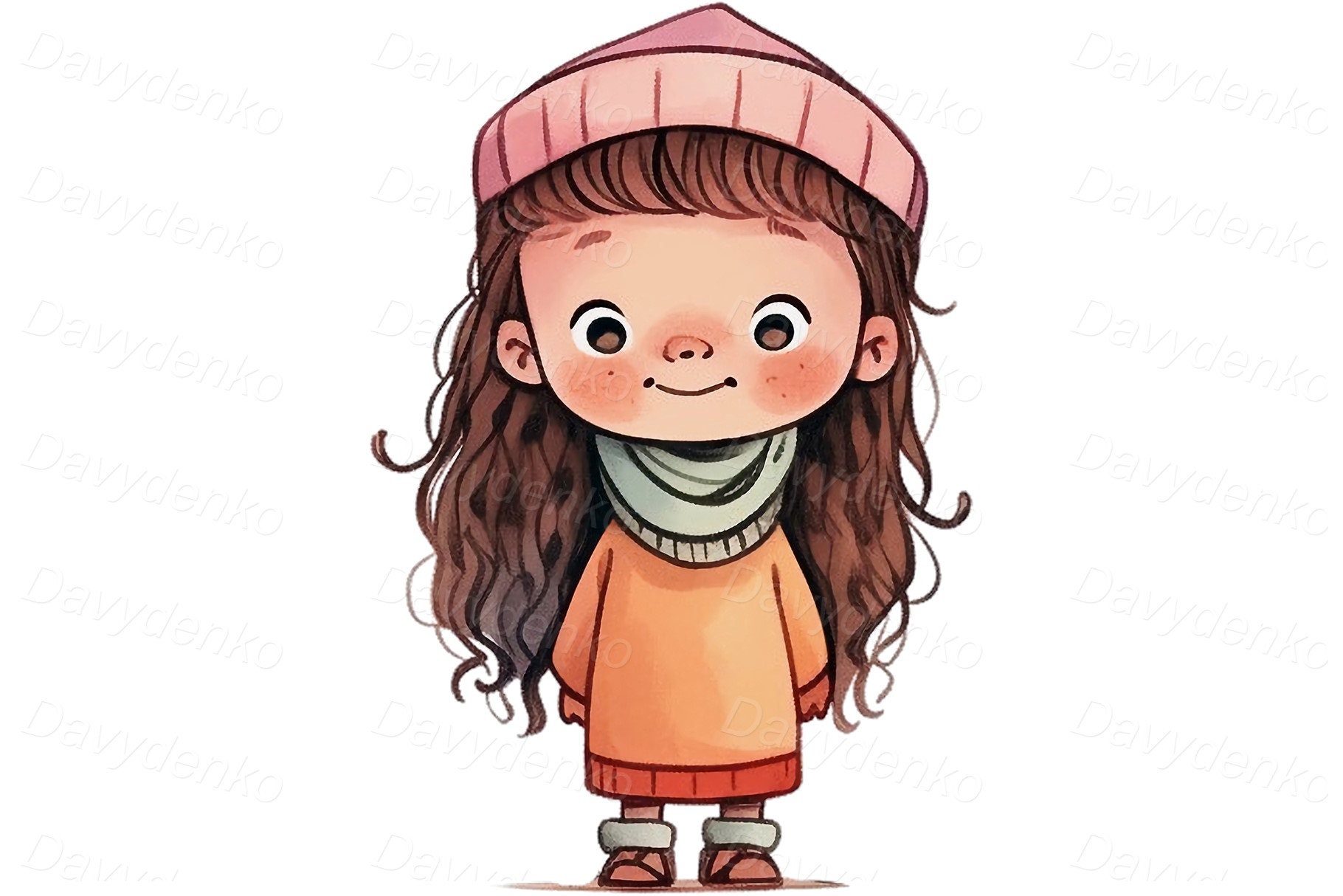 Set of Cartoon Little Children PNG Clipart. Cute Kindergarten Kids ...