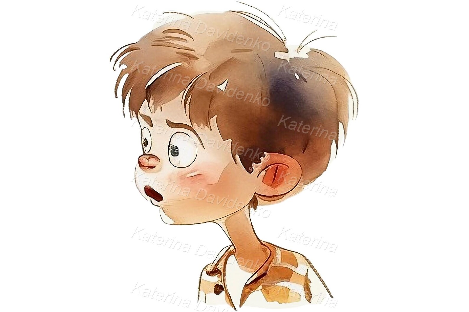 Cartoon Kids PNG Clipart Set. Little Boy With Different Emotions ...