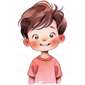 Collection of Happy Cartoon Kids Clipart, Isolated Illustration of ...