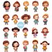 Set of Cartoon Smiling Children Standing in a Row. Transparent PNG ...