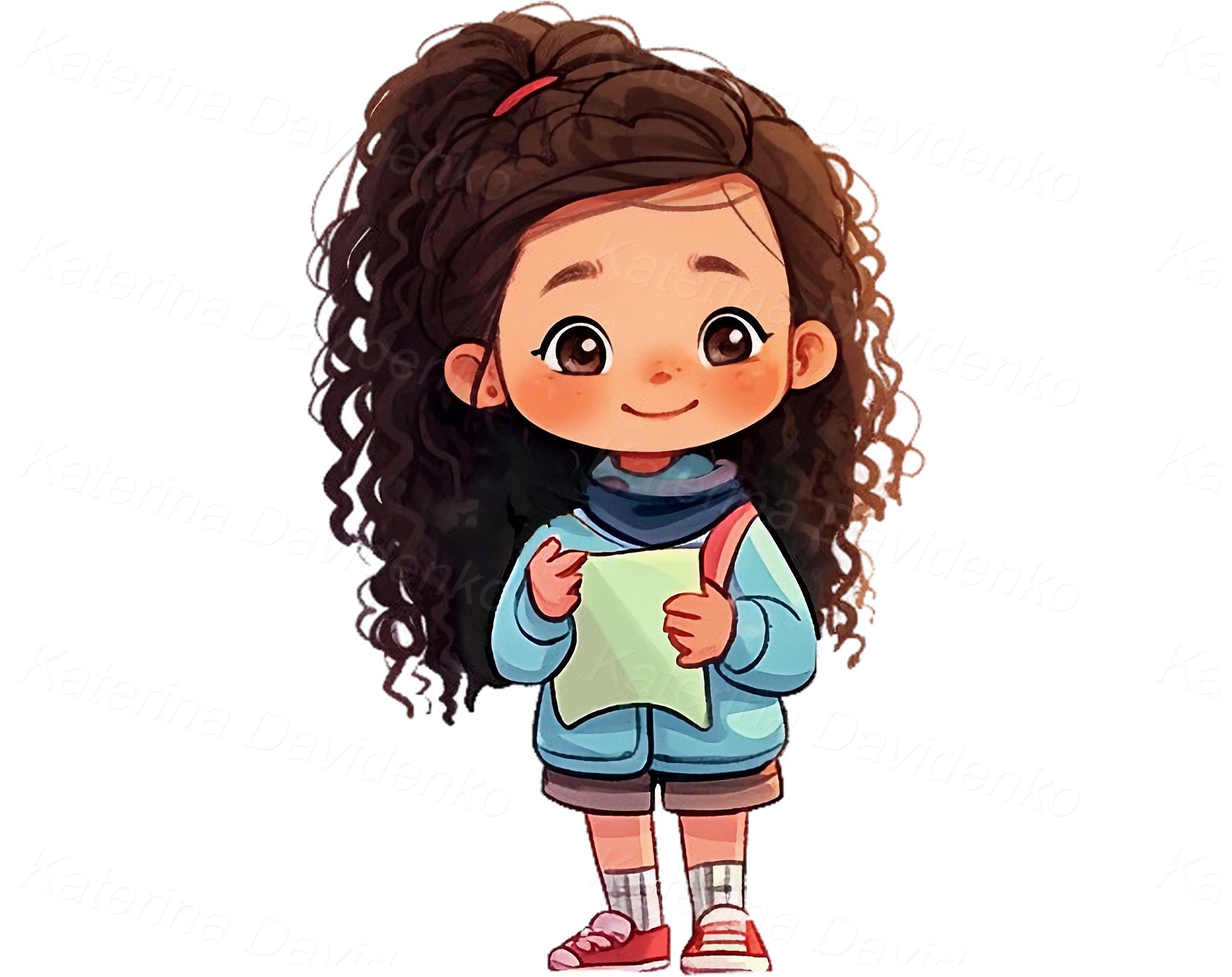Cartoon Multiethnic School Children Clip Art, Anime Kids Characters ...