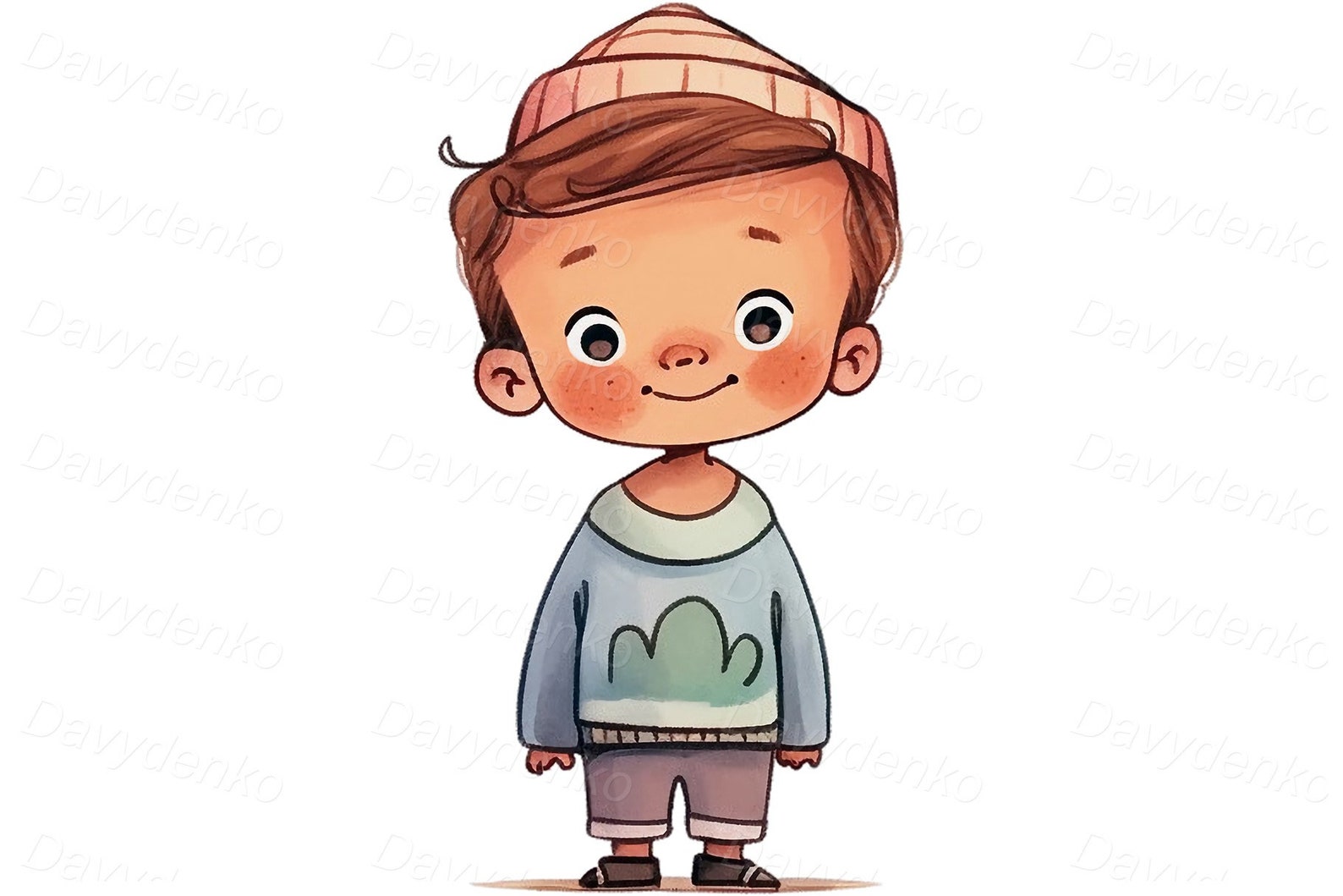 Set of Cartoon Little Children PNG Clipart. Cute Kindergarten Kids ...