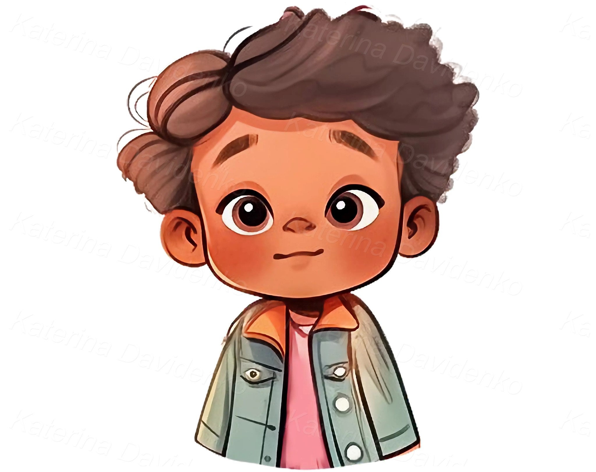 Collection of Cute Cartoon Kids Clipart PNG Set of Little Girl Faces ...