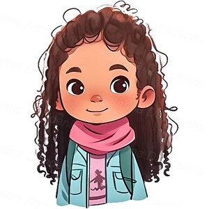 Set of Multinational Cartoon Little Kids Clipart, Smiling Children ...