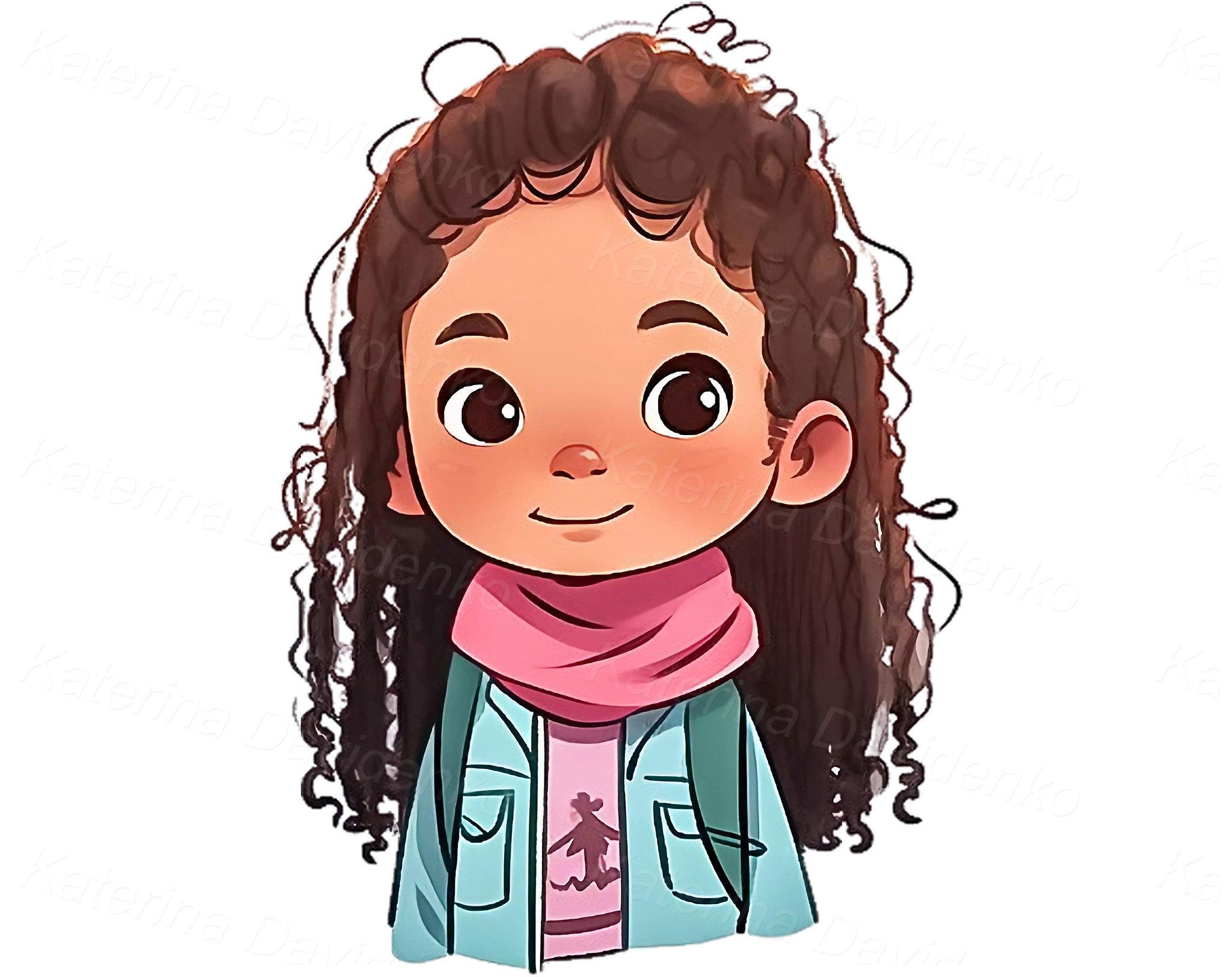 Set of Multinational Cartoon Little Kids Clipart, Smiling Children ...