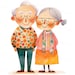 Collection of Happy Elderly Couples. Cartoon Grandparents PNG Clipart ...