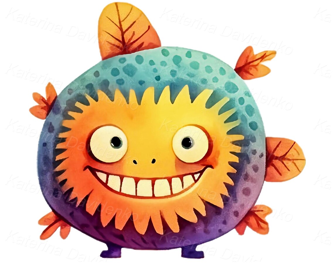 Colorful Cartoon Monsters Clipart Set. Friendly Fantasy Creatures ...