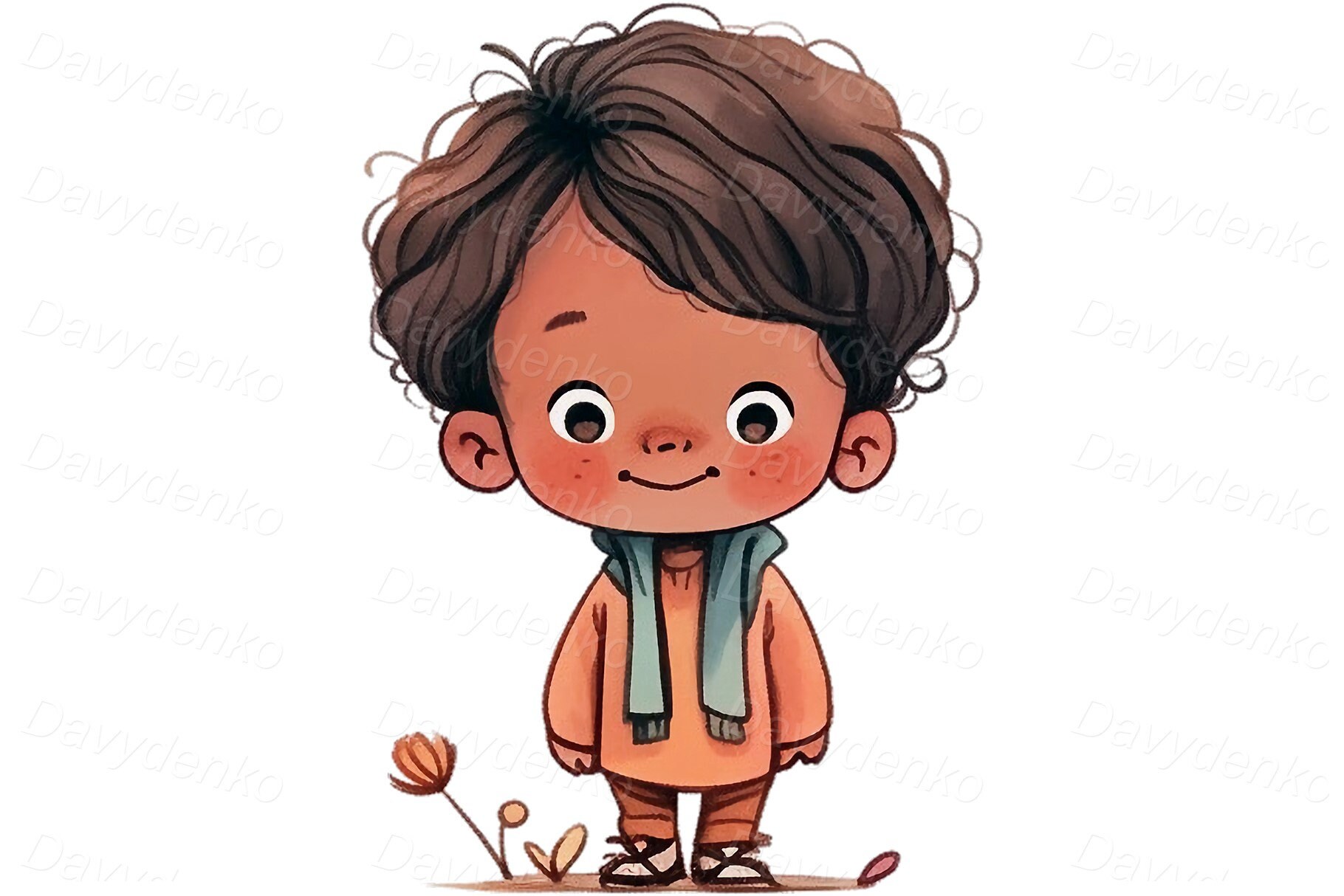 Set of Cartoon Little Children PNG Clipart. Cute Kindergarten Kids ...