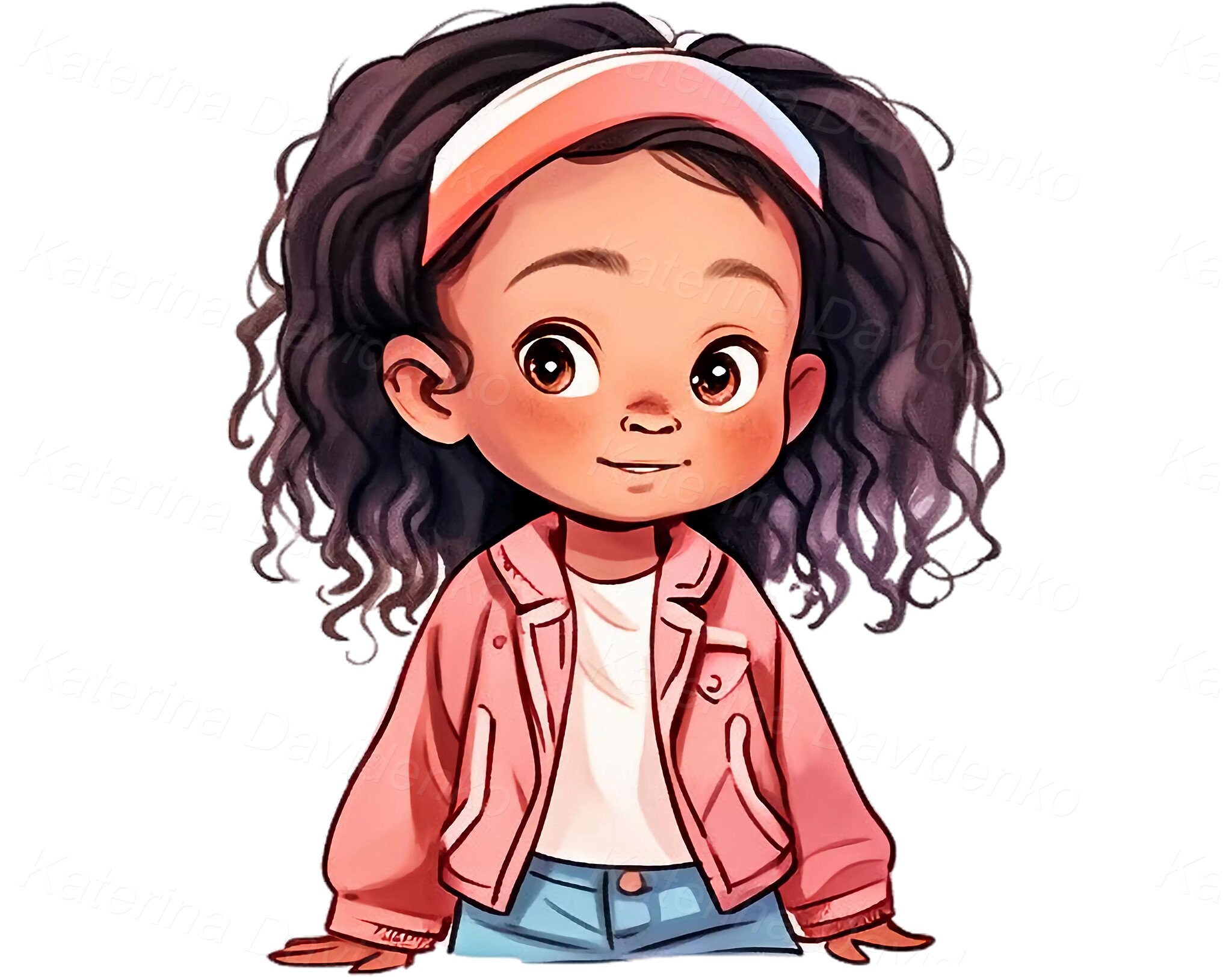 Set of Multinational Cartoon Little Kids Clipart, Smiling Children ...