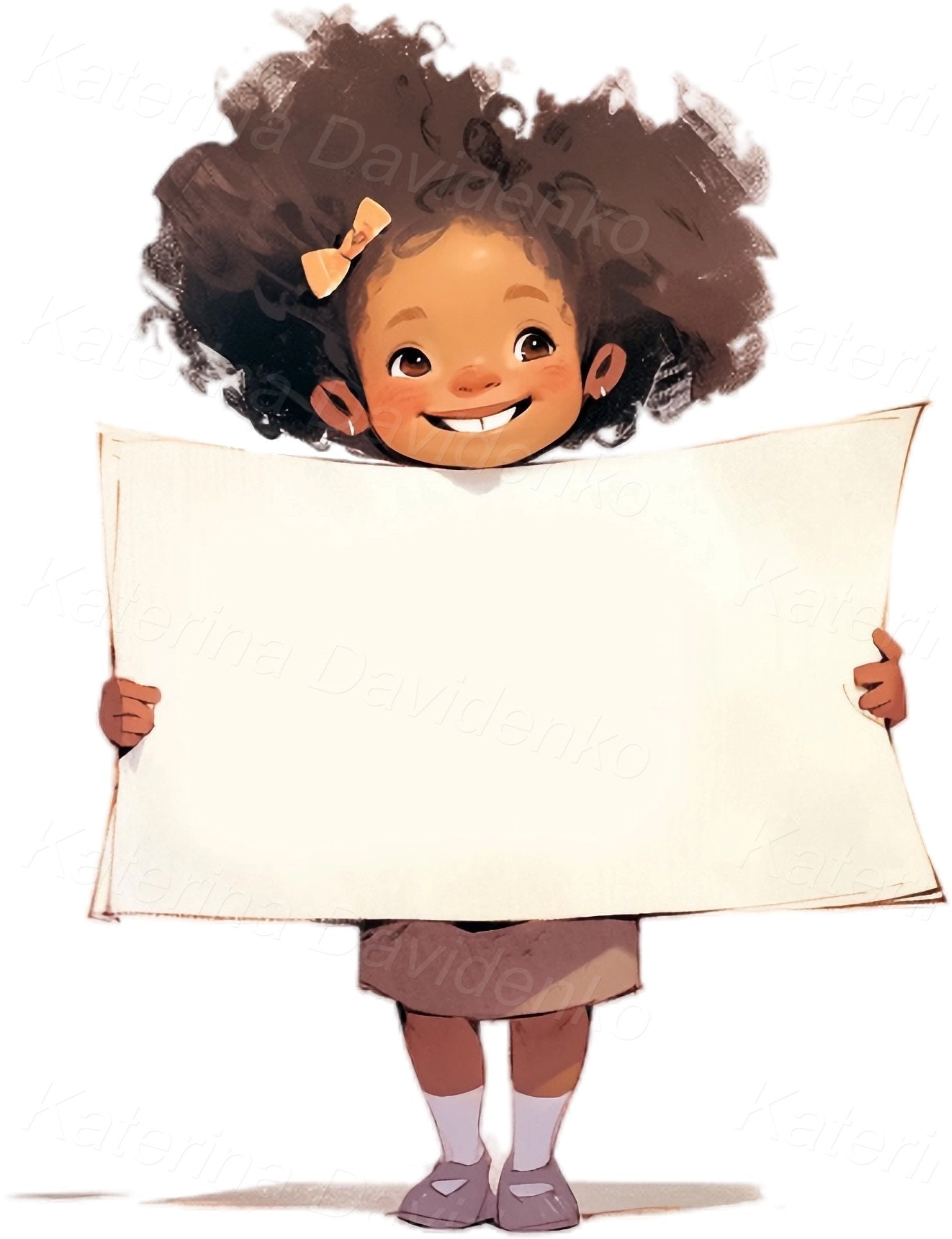 Clipart Set of Cartoon Little Children With Different Symbol Signs and ...