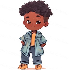 Cartoon Happy Little Kids PNG Clipart. Cute Multinational Boys and ...