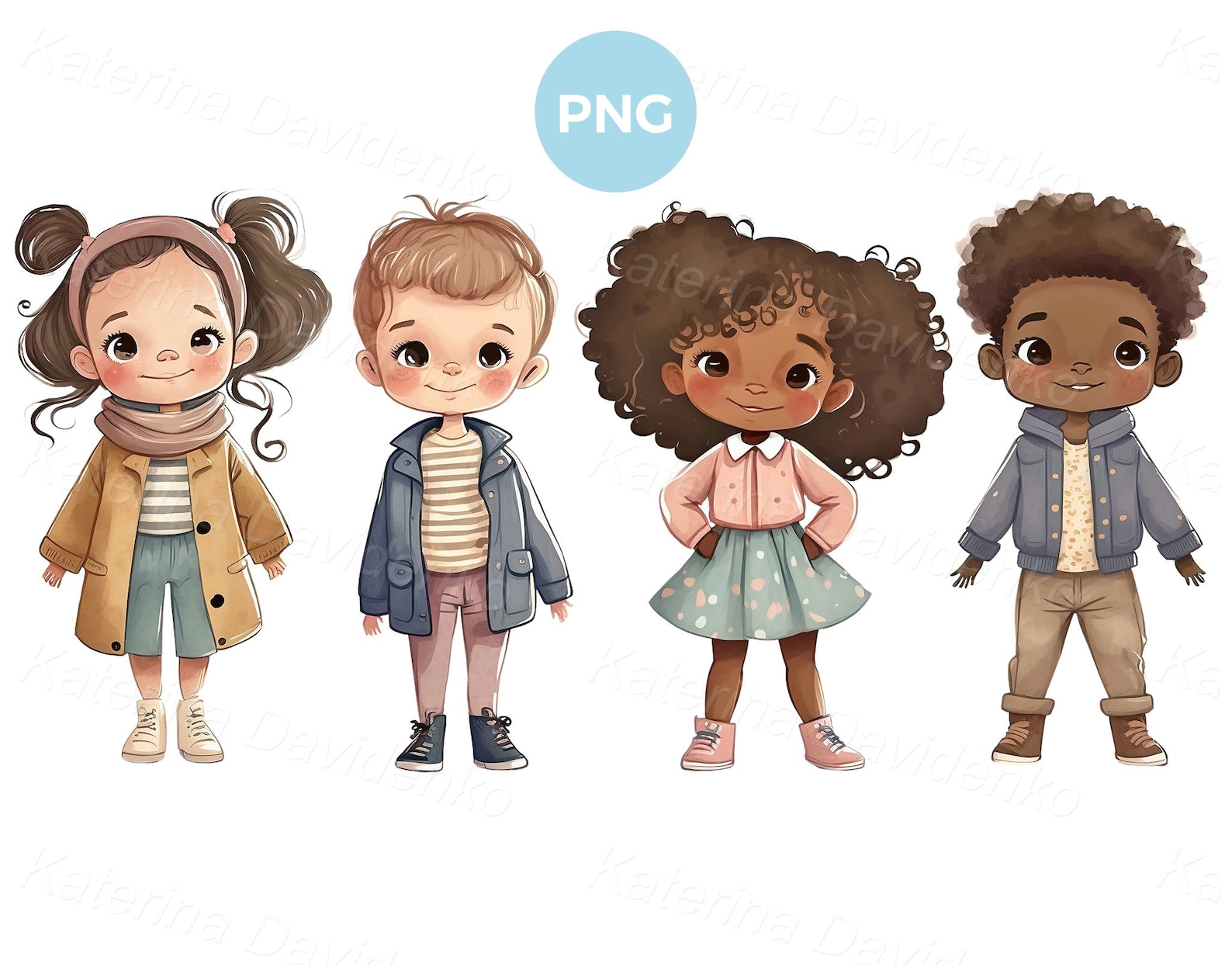 Cartoon Boys and Girls in Spring Casual Clothes Standing in a Row ...