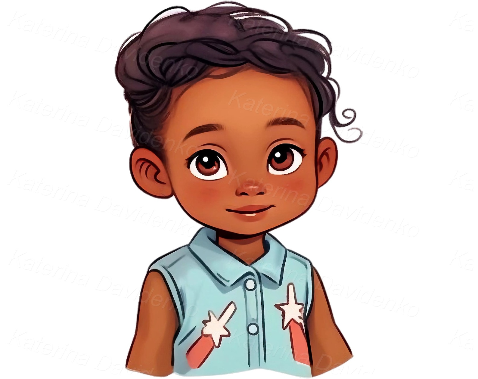 Set of Multinational Cartoon Little Kids Clipart, Smiling Children ...