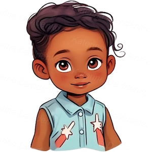 Set of Multinational Cartoon Little Kids Clipart, Smiling Children ...