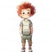 Cute Cartoon Kids With Different Hairstyles and Clothes Standing in a ...