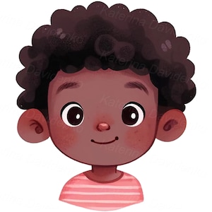 Collection of Cartoon Multiethnic Little Kids Faces Png Clipart ...