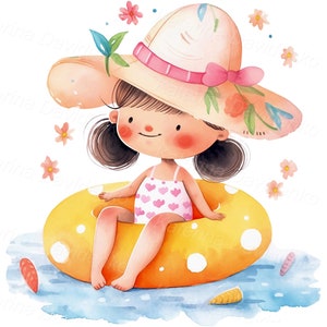 Happy Cartoon Kids Clipart, Activities During the Summer Seasons ...