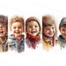Little Cartoon Children PNG Clipart. Cute Happy Girls and Boy Standing ...
