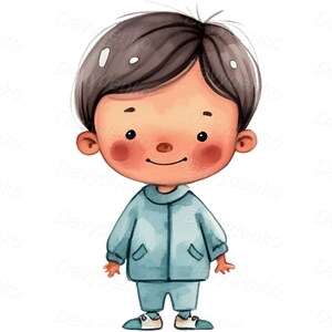 Cartoon Kindergarten Kids, Isolated PNG Children Clipart. Cute Little ...