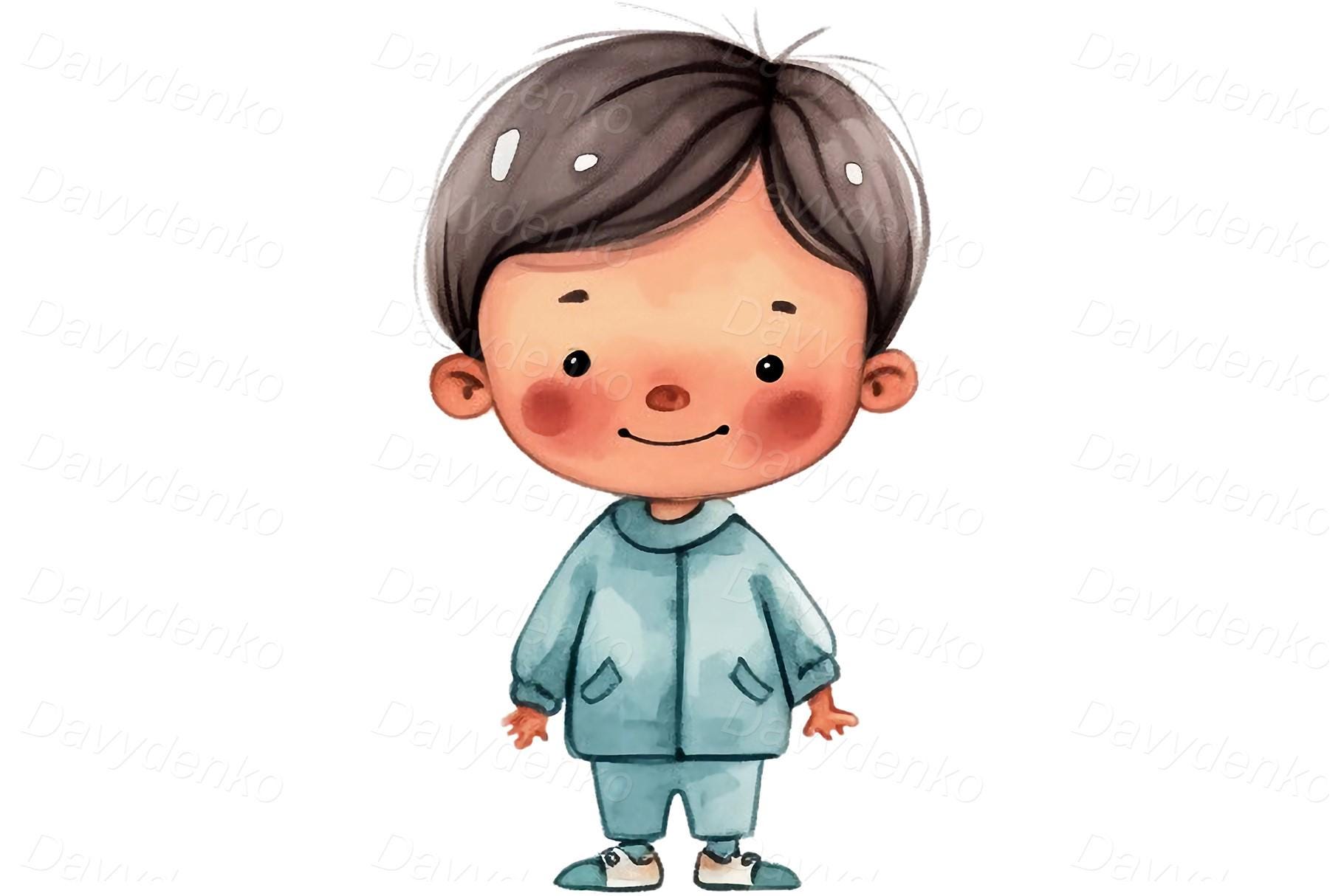 Cartoon Kindergarten Kids, Isolated PNG Children Clipart. Cute Little ...
